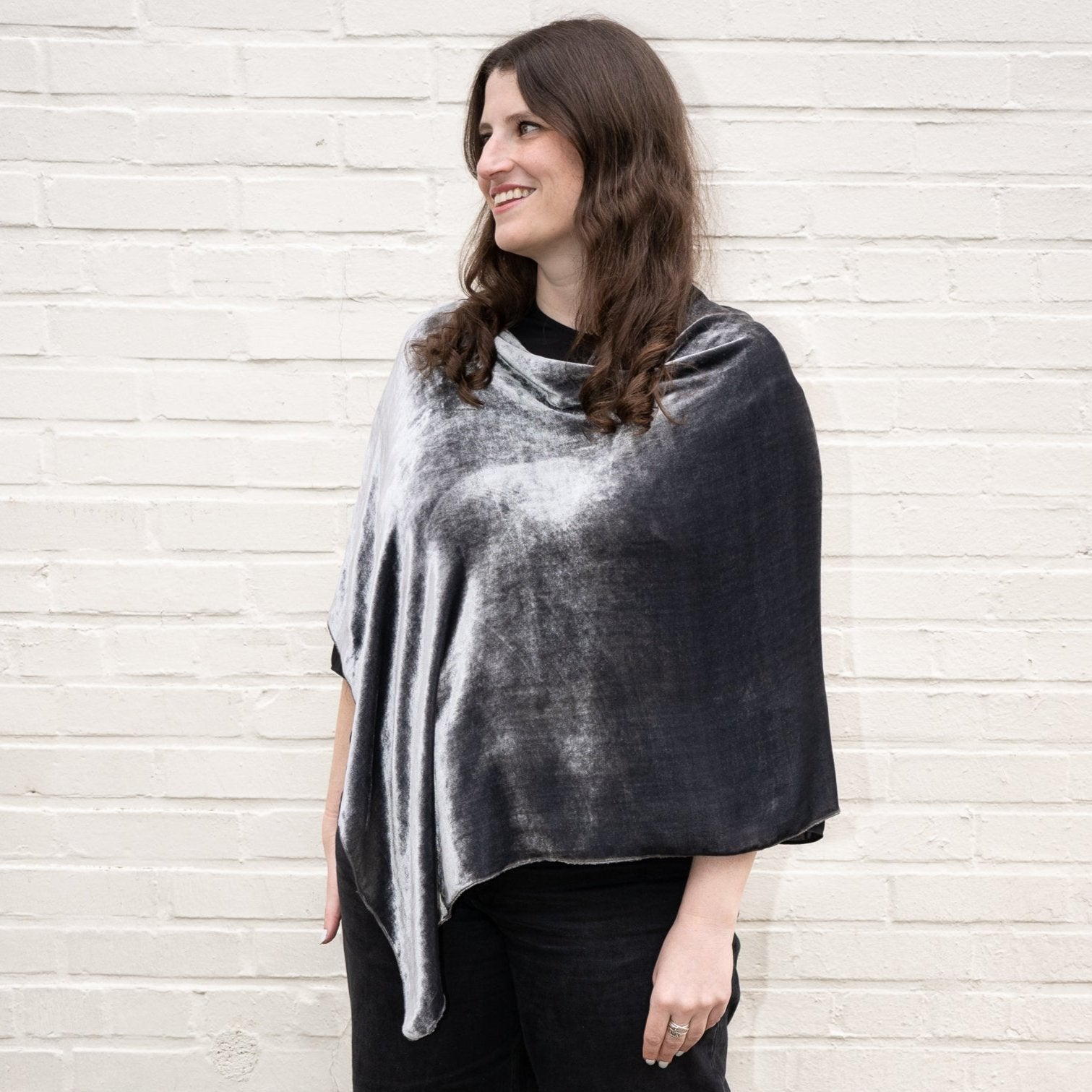 Silk Velvet Poncho | Made in USA | Dana Herbert – Dana Herbert Accessories
