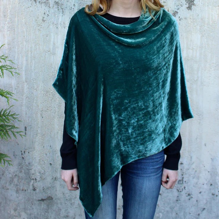 Silk Velvet Poncho | Made in USA | Dana Herbert – Dana Herbert Accessories