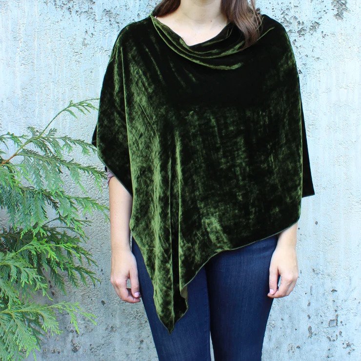 Silk Velvet Poncho | Made in USA | Dana Herbert – Dana Herbert Accessories